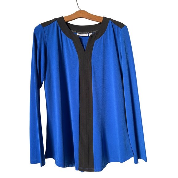 Susan Graver Tops Susan Graver Liquid Knit Top Colorblock Long